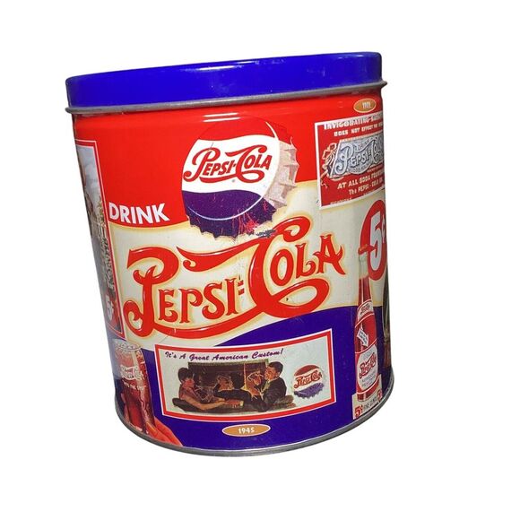 Pepsi | Art | Vintage Pepsi Cola Tin 5 Circumference X 6 Tall Colorful ...